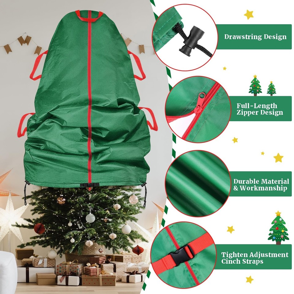 Jumbo Upright Christmas Tree Storage Bag with Zipper & Adjustable ...