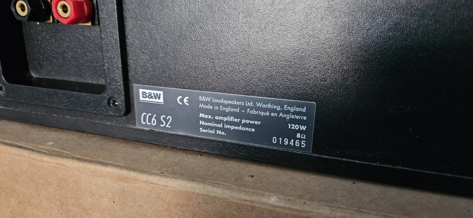 Bowers & Wilkins B&W CC6 S2 120w Centre Speaker. Boxed & Instructions ...