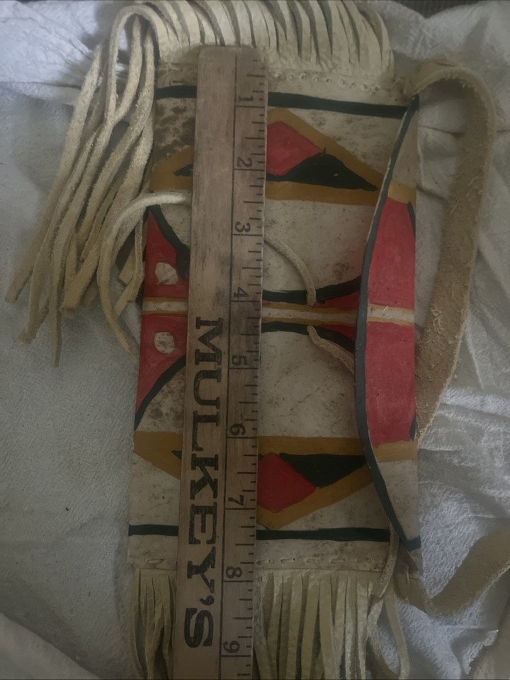 NICE HAND PAINTED NATIVE AMERICAN INDIAN RAWHIDE PARFLECHE ENVELOPE ...