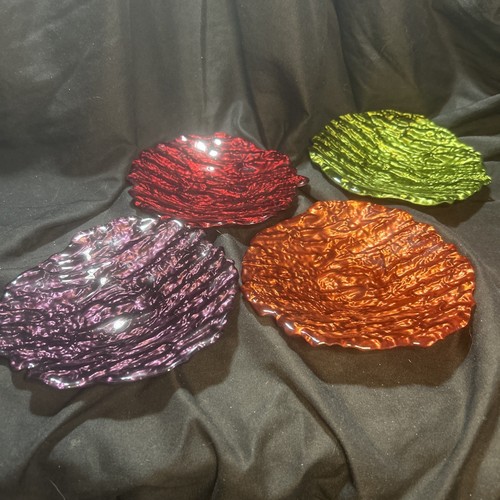 Arda Glassware Decorative Bowls / Dish Green Orange Purple Red - Made ...