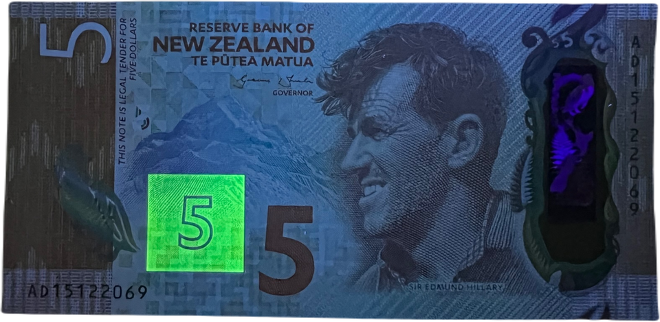 New Zealand P-191a 5 dollars 2015 UNC Penguin Hillary Everest | eBay