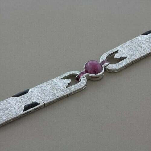 Beautiful Pink Lab Created Ruby & White Stone Vintage Style Women's ...