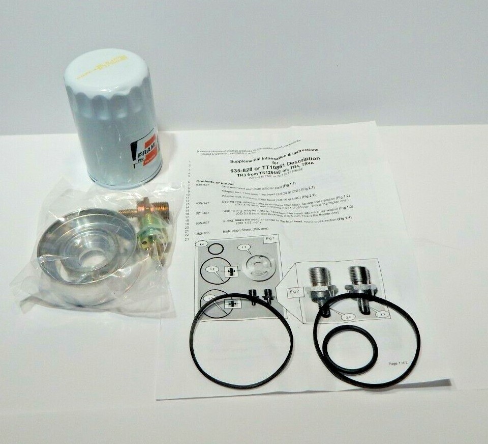 Brand New Spin On Oil Filter Conversion Kit & Fram Filter Triumph TR3 ...