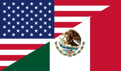 3x5 inch Half USA & Mexican Flag Sticker (Mexico City Hispanic Chicano ...