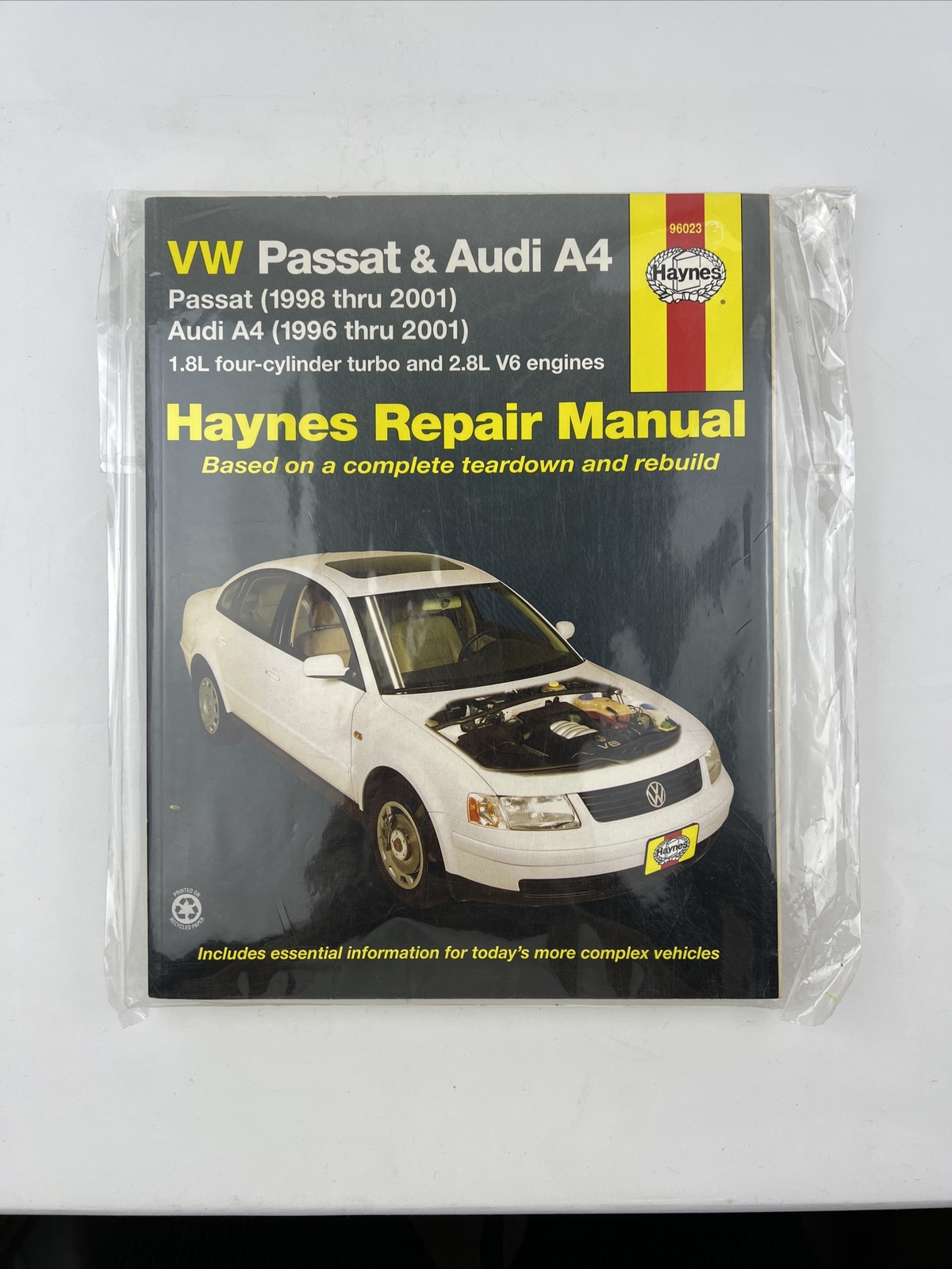 Haynes Repair Manual 96023 VOLKSWAGEN VW PASSAT AUDI A4 1996-2001 V6 ...