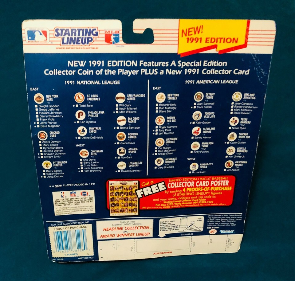 MLB Starting Lineup Tim Raines Kenner Vintage Action Figure | eBay