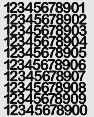 VINYL NUMBERS 100 +BLACK 1 Inch(25mm) Stick on Self Adhesive Numbers ...
