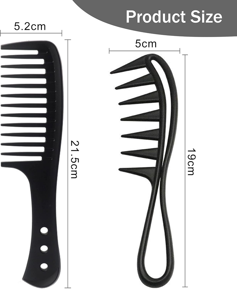 Large Tooth Comb,2 Pcs Wide Tooth Comb Wide Tooth Curl Comb Shark Teeth ...