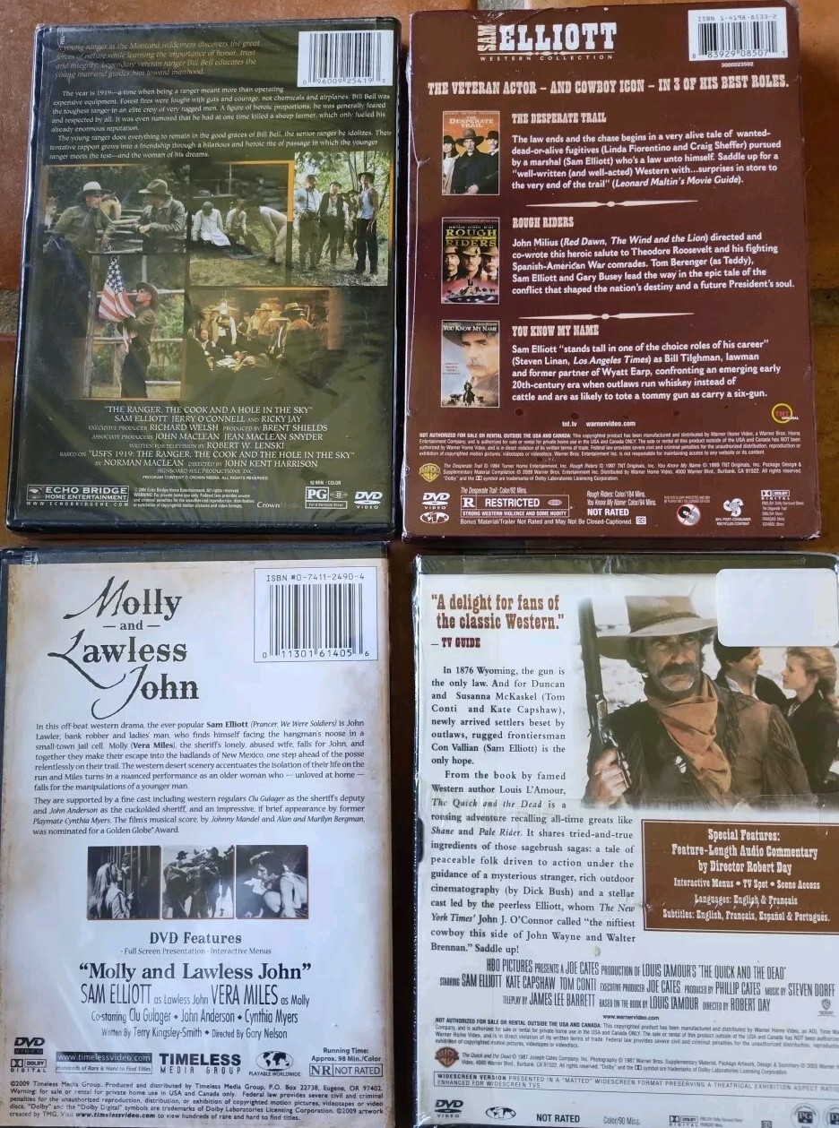 Sam Elliott DVD movies - Lot of 4 DVD’s 6 Movies All NEW SEALED | eBay
