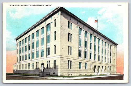 Springfield Massachusetts New US Post Office White Border Vintage ...