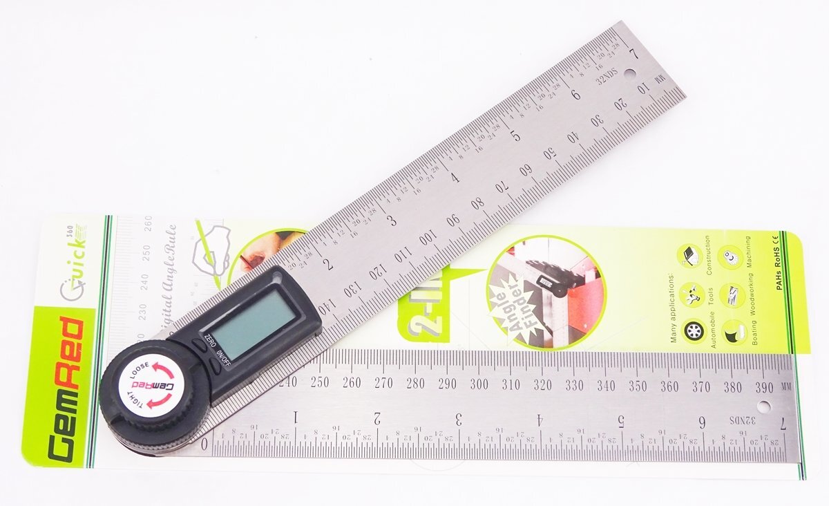 Digital 360 Angle Rule Setting Out Protractor 200mm GEMRED | eBay UK
