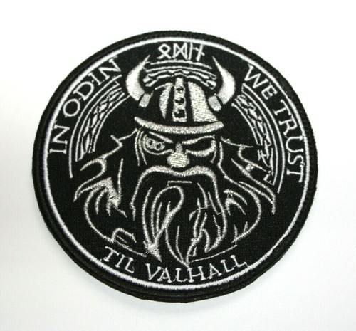 MORALE PATCH IN ODIN WE TRUST TIL VALHALLA VIKING EMBROIDERED HOOK LOOP ...
