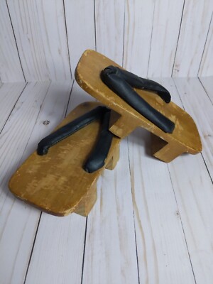 Vintage Japanese Wooden Geisha Geta Heels Shoes Sandals | eBay