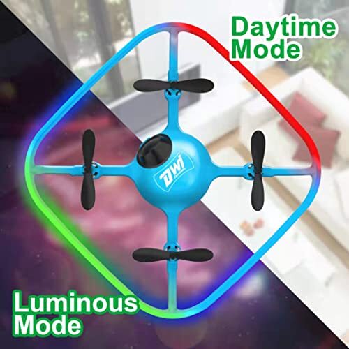 Mini Drone for Kids, LED Lights Remote Control Drone, Nano RC Blue Blue ...