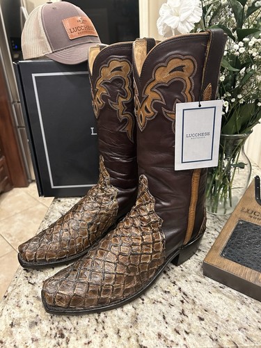 🔥Lucchese Men’s Size 11D Narcisso Pirarucu Chocolate Fish Boots! $1695 ...
