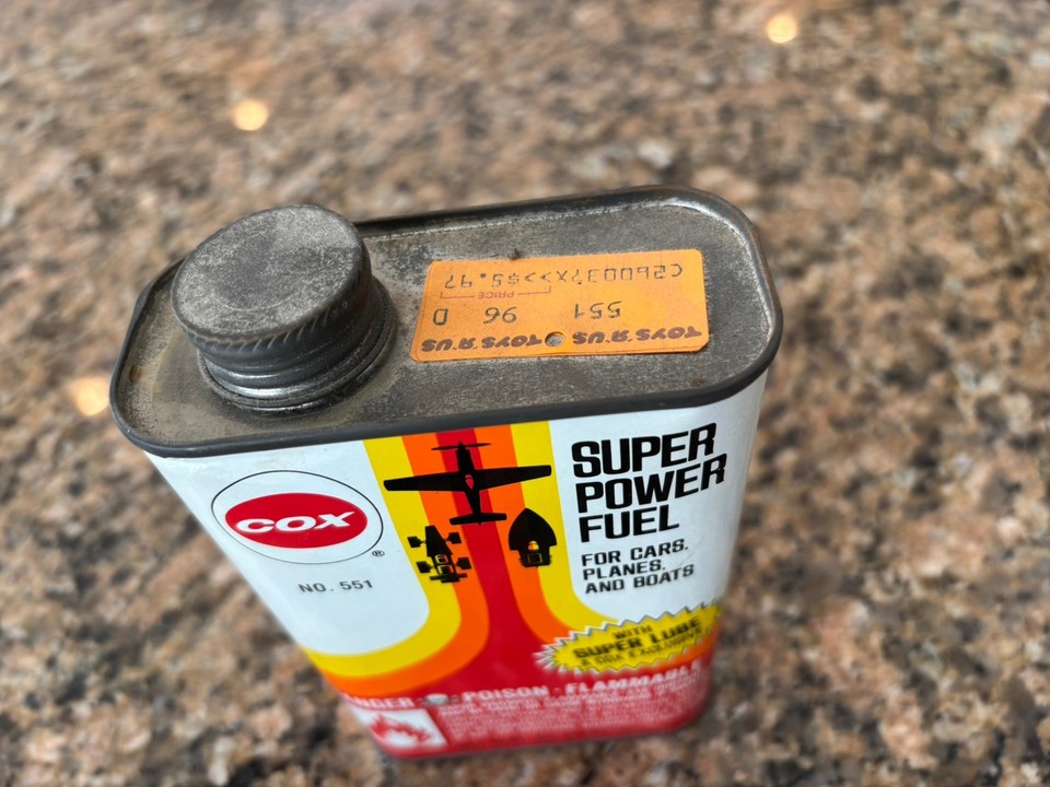 COX GLOW FUEL SUPER POWER FUEL 16OZ (FULL) TIN CAN VINTAGE FOR MODEL ...