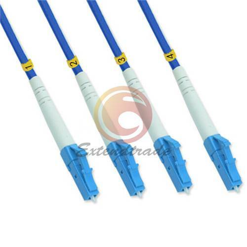 50M Indoor Armored Cable Single-Mode LC-LC 4 Strand 9/125 Fiber Optic ...