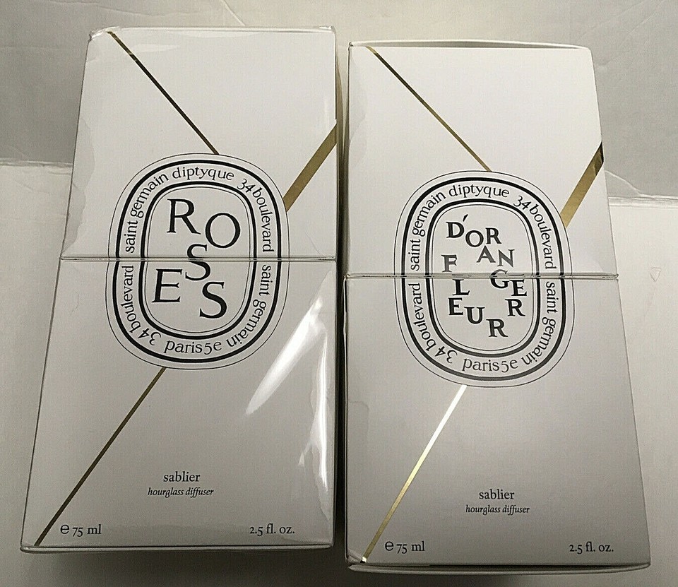 Diptyque Hourglass Diffuser 75ml/2.5oz DORANGER FLEUR OR ROSES NIB Your ...