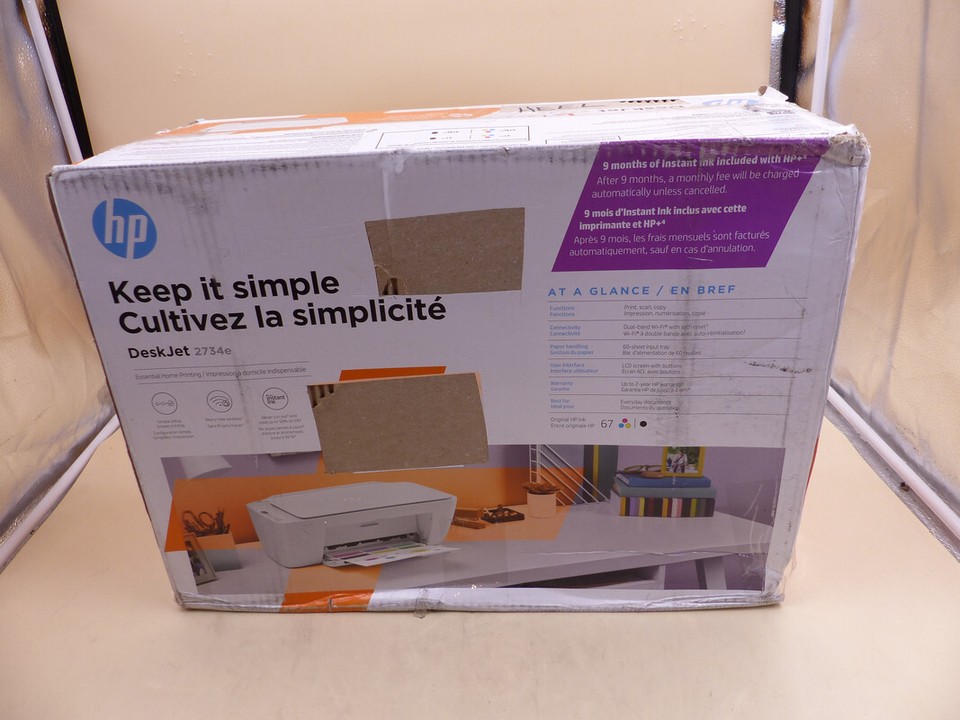 HP DESKJET 2734E 26K72A#B1H WIRELESS ALL-IN-ONE COLOR PRINTER SCANNER ...