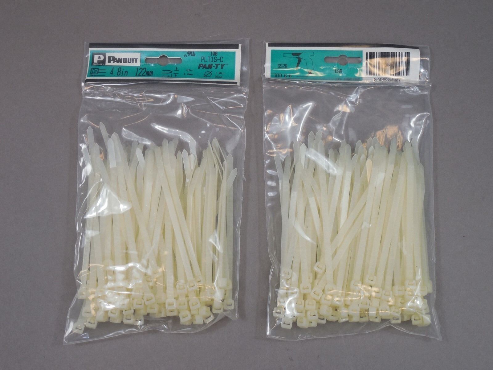 LOT of 200 Panduit PLT1S-C Cable Ties 4.8 Inch Plenum Rated NSN 5975-01 ...