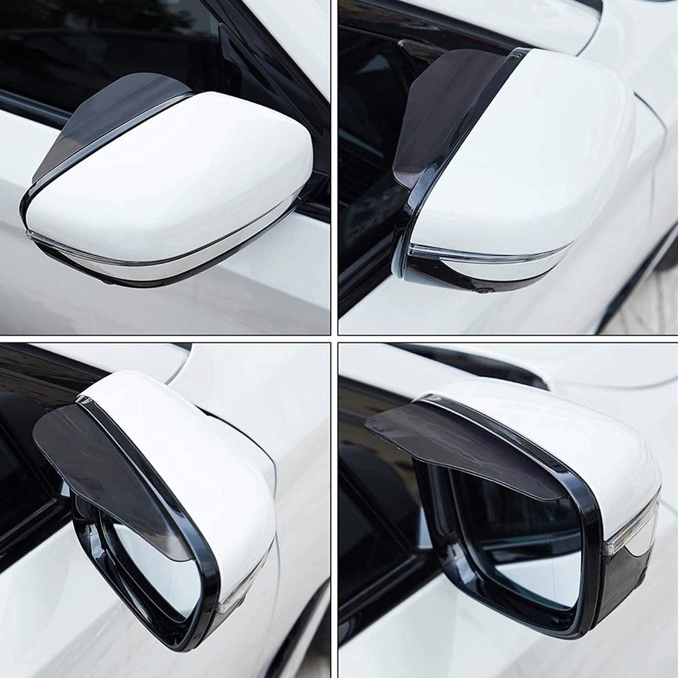2X Car BLACK Rear View Side Rain Mirror Eyebrow Board Guard Sun Visor ...