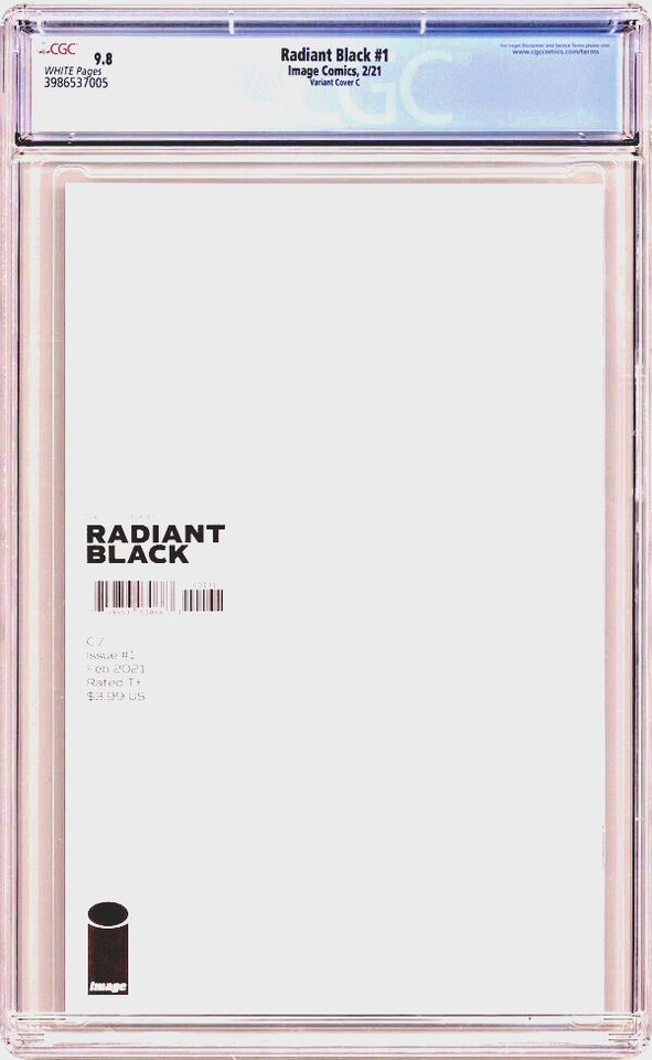 Radiant Black #1 Image 2021 CGC 9.8 Variant Blank Cover | eBay