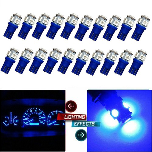 30x Blue 12V T10 194 168 2825 LED Bulbs Car Instrument Gauge Cluster ...