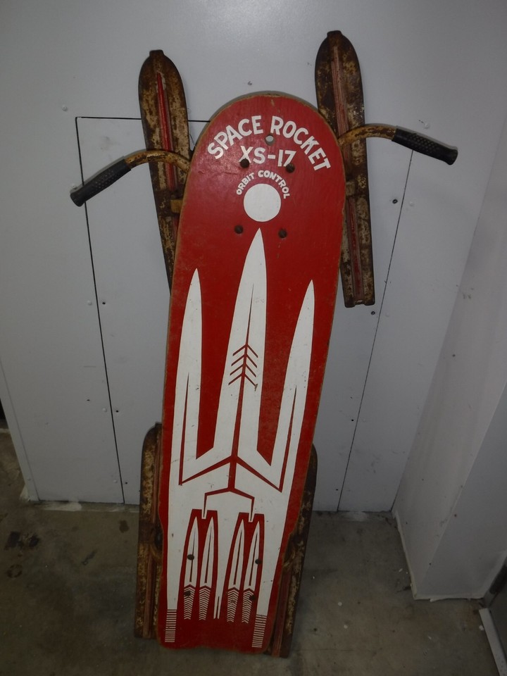 Space Rocket Sled XS-17 with Orbit Control Sled 1950’s Red And White | eBay