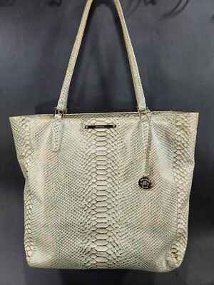 Brahmin Carryall Tote Bag Python Opal Seville Iridescent Off White ...