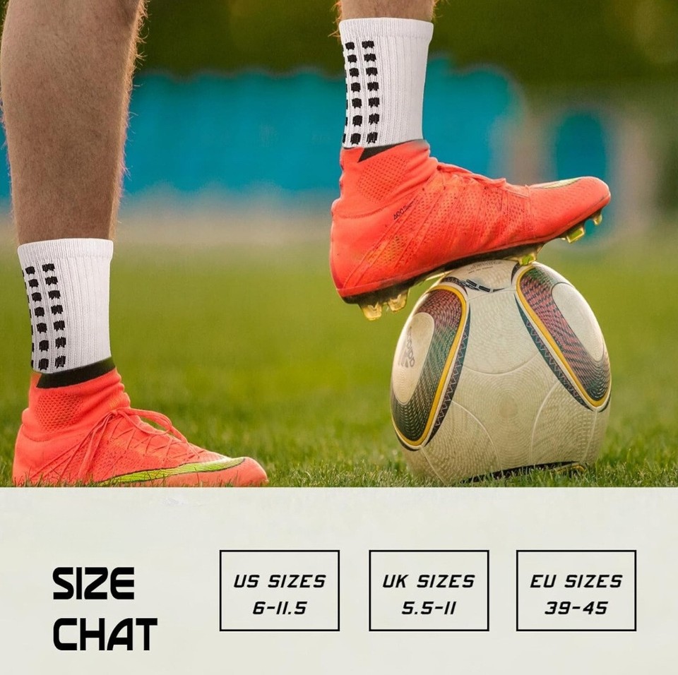 3 Pairs Sport Socks Men Soccer Basketball Football W/Grip Slip Anti ...