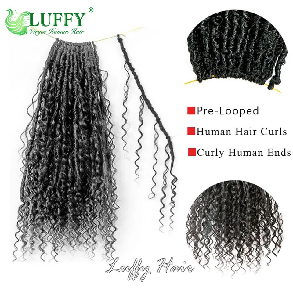 Boho Locs Crocheted Pre looped Human Hair Crochet Boho Dreadlocks Hair ...