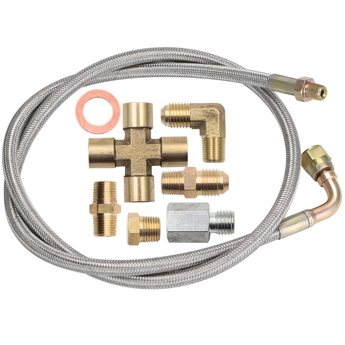 Turbo Oil Feed Line Kit Universal Oil Return Line Oil Drain Line Kit 1/ ...