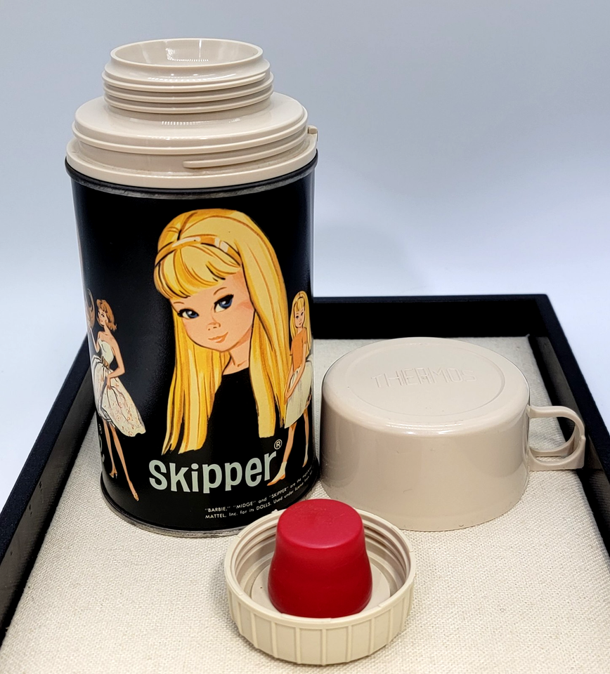 Vintage 1965 Mattel Barbie, Midge & Skipper Lunchbox Thermos Only NICE! MINT! | eBay