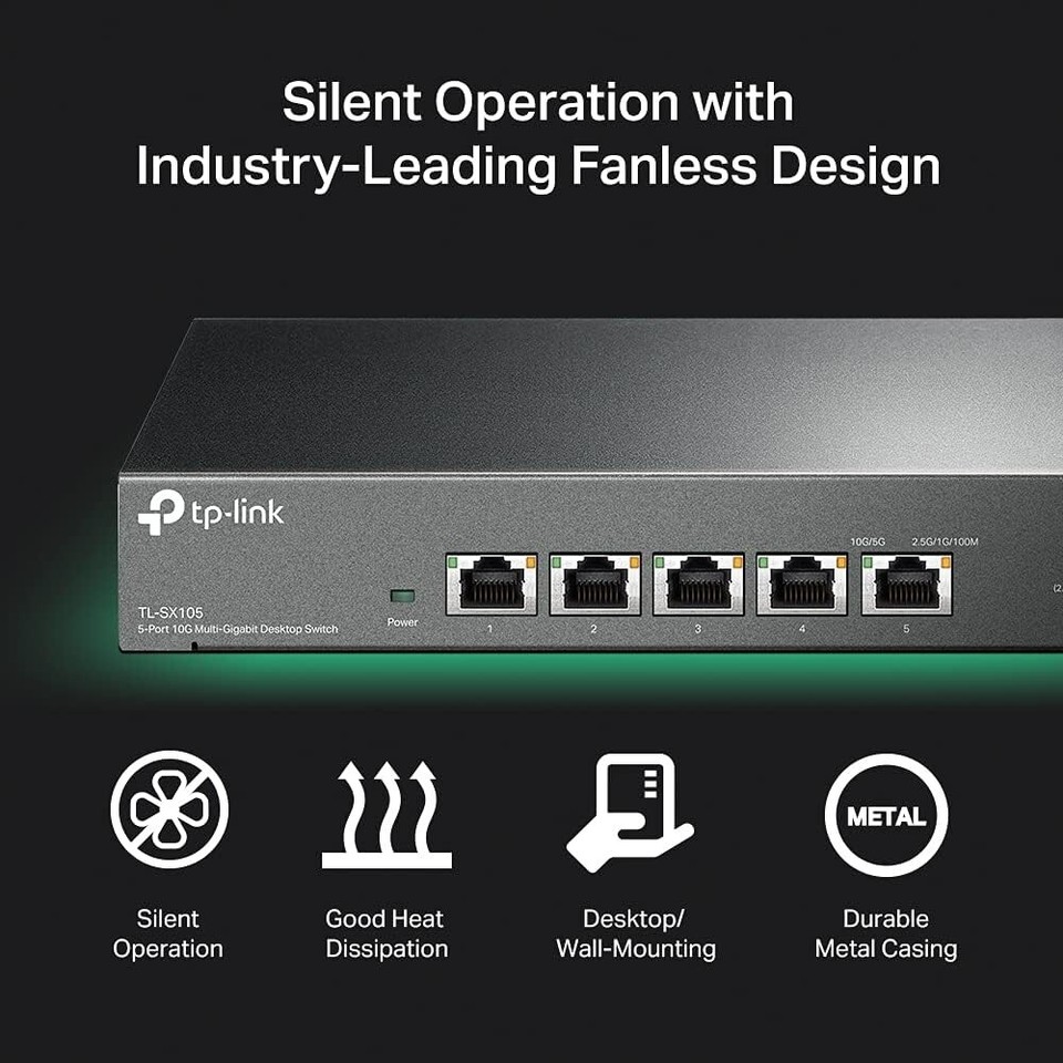 TP-Link 10G Multi-Gigabit Unmanaged Switch TLSX105 Brand New ...