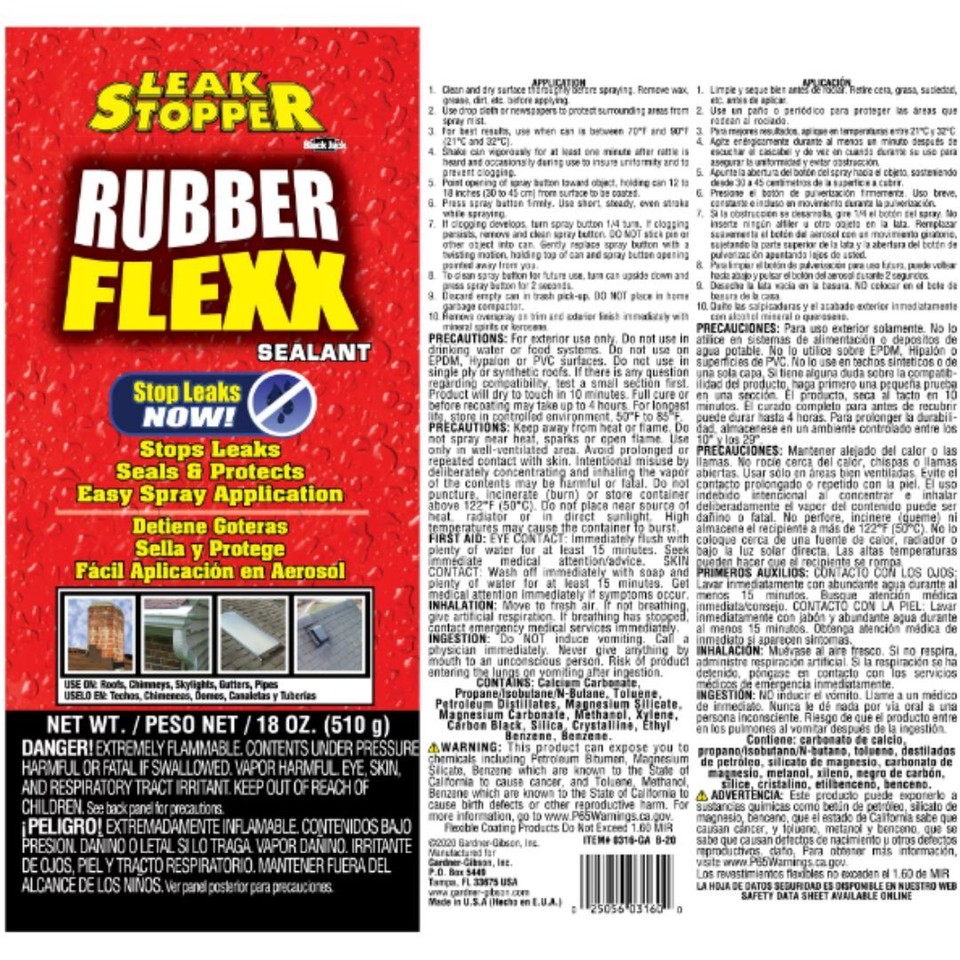 Rubber Flexx Leak Repair & Sealant Spray 18 Oz 100% Flexible Seal ...
