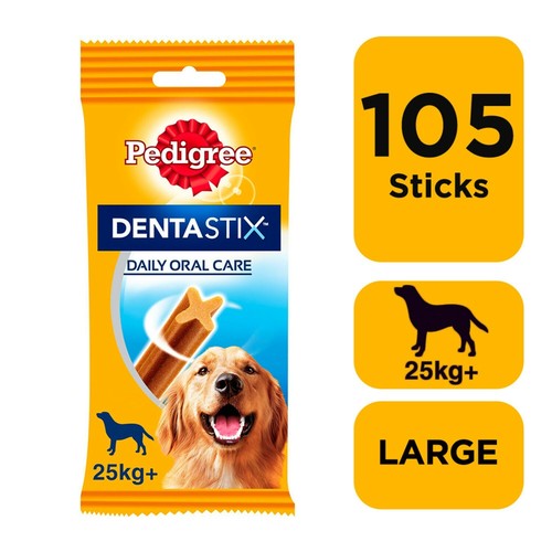 105 Pedigree Dentastix Daily Dental Sticks Dog Treats Large Dog Chews ...