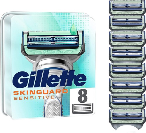 Pack 8 Lames GILLETTE SKINGUARD Sensitive Recharge de Rasoir Gilette ...