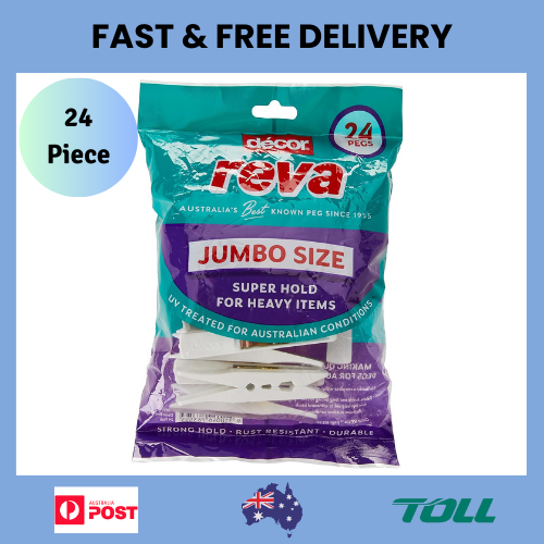 Original Reva Super Hold Heavy duty clothes line pegs - 1 pack of 24 ...