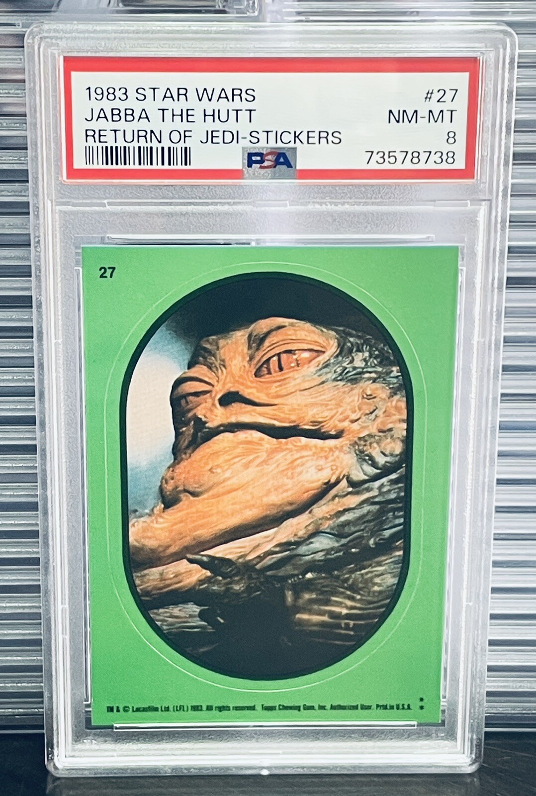 Jabba the Hut 1983 Star Wars Return of the Jedi Sticker Card PSA 8 Low ...