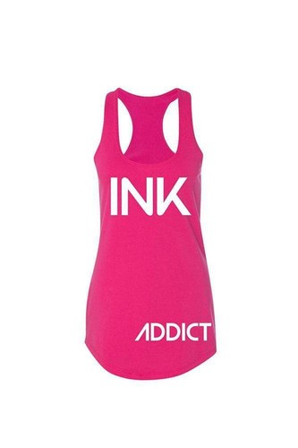 BRAND NEW InkAddict WOMENS INK Tank Top RASPBERRY / WHITE XSMALL ...