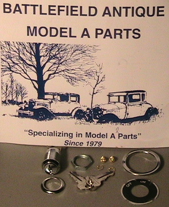 1928-1931 Model A Ford Ignition Switch and Keys with On-Off Plate and ...