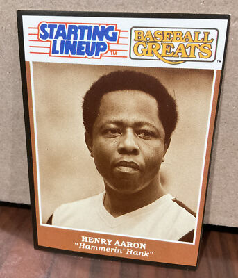 HENRY AARON 1989 KENNER STARTING LINEUP BASEBALL GREATS CARD - BRAVES ...