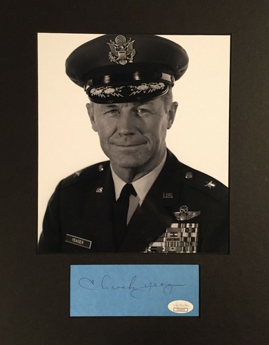 General Chuck Yeager WWII ACE 11.5 Vic SIGNED CUT JSA COA AUTOGRAPHED ...