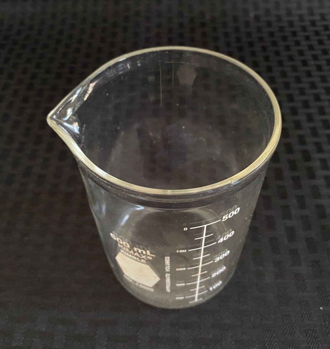 KIMAX Glass 600mL Low Form Graduated Heavy Duty Beaker w/ Pour Spout ...