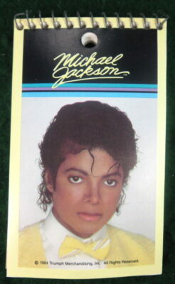 MICHAEL JACKSON PHOTO VINTAGE 1984 SMALL 3 x 5 INCH SPIRAL MEMO PAD ...