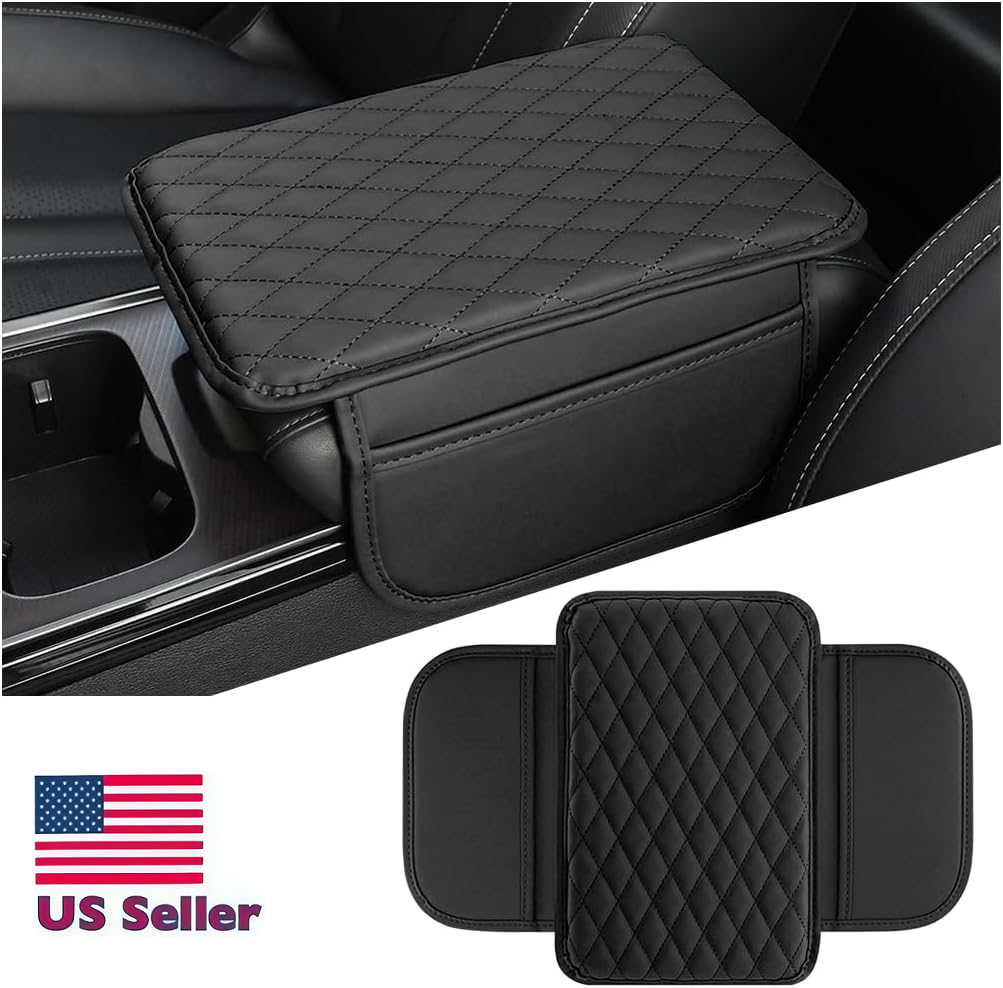Car Armrest Pad Center Console Box Cover Leather Protector Cushion ...