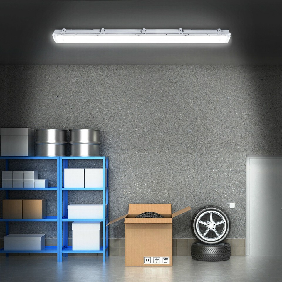 4FT 5FT IP65 LED Strip Lights Batten Tube Light Office Shop Garage ...
