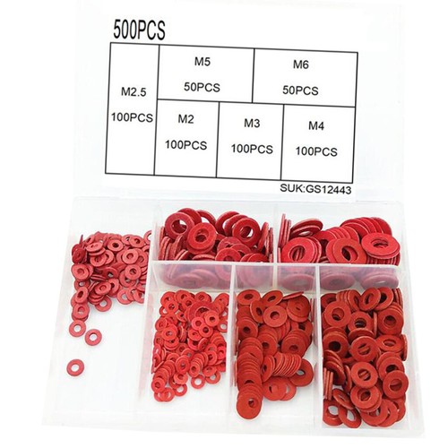 M2 M2.5 M3 M4 M5 M6 RED FIBRE FLAT SEALING WASHERS INSULATING WASHER ...
