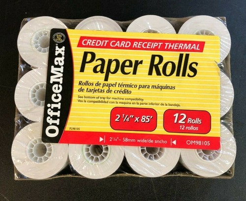 NEW 2-1/4" x 85' THERMAL RECEIPT PAPER-12 ROLLS **FREE SHIPPING ...
