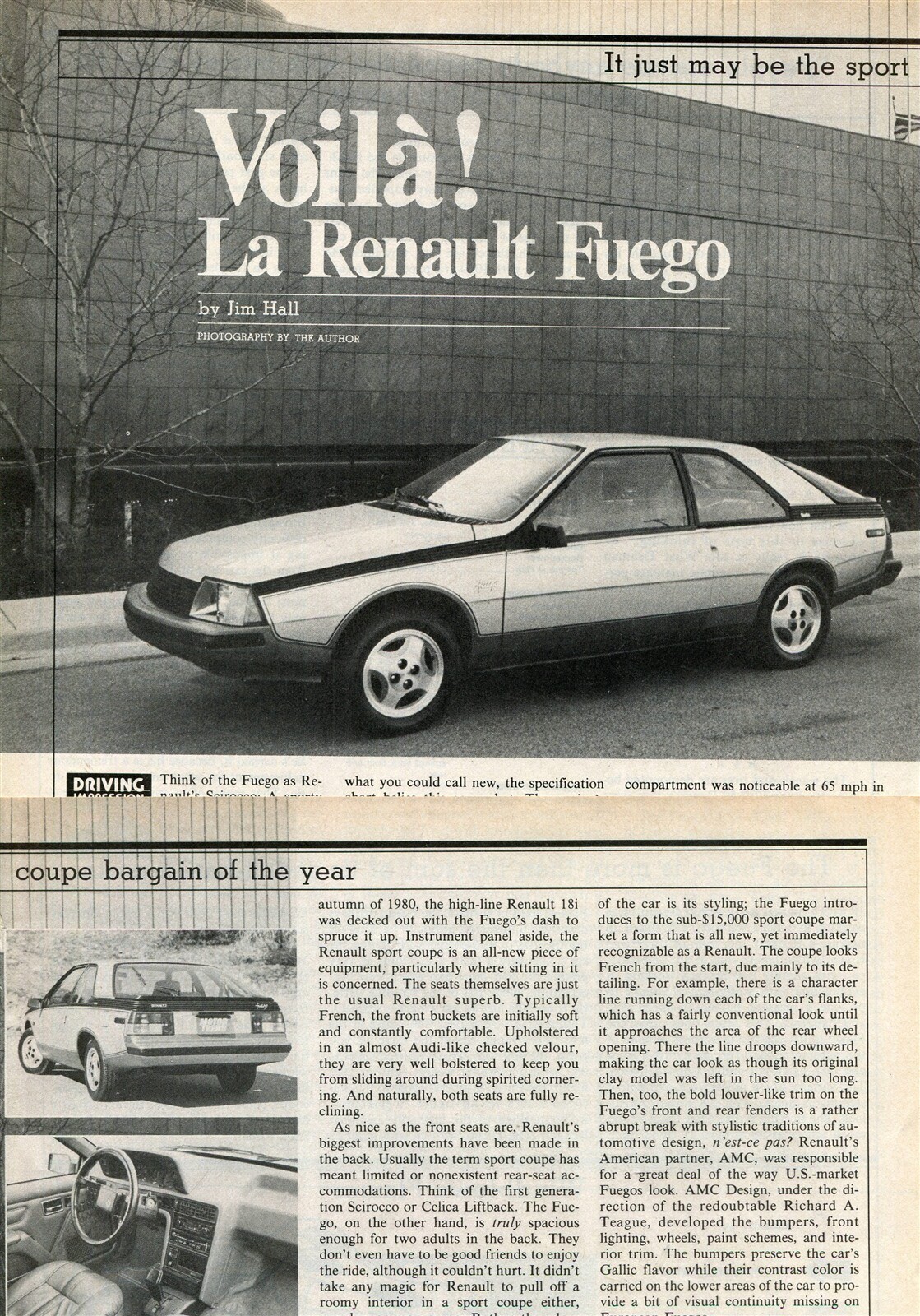1982 RENAULT FUEGO 3 PG ARTICLE AMC | eBay